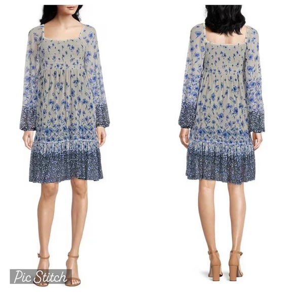 Maison Tara | Dresses | Maison Tara Floral Print Square Neck Long ...